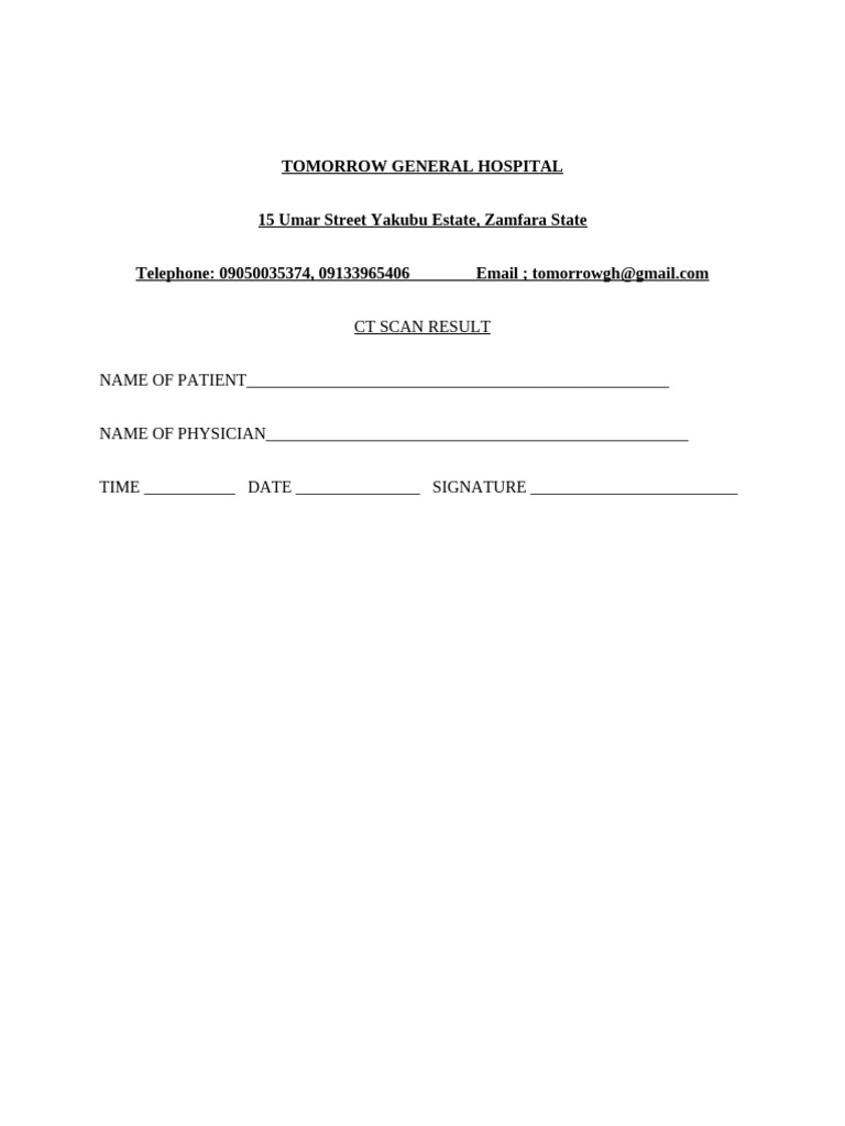 Ct Scan Result Pdf