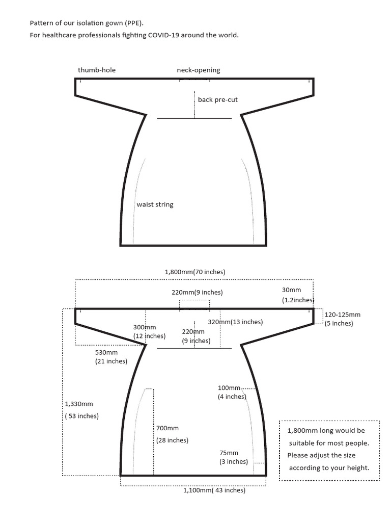 PPE Size Guide for Isolation Gowns | PDF