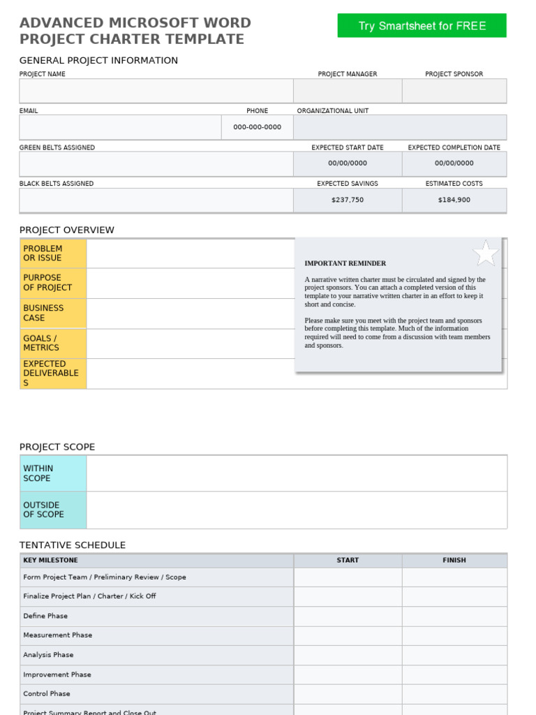 IC Advanced Microsoft Word Project Charter 11770 - WORD | PDF ...