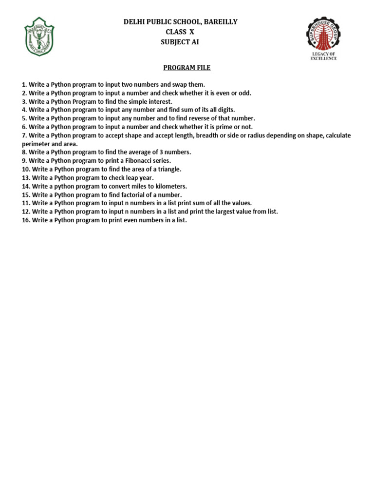 PROGRAM FILE X-AI-1 | PDF