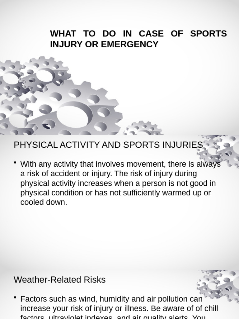 What To Do in Case of Sports Injury or Emergency | PDF | Diseases And ...