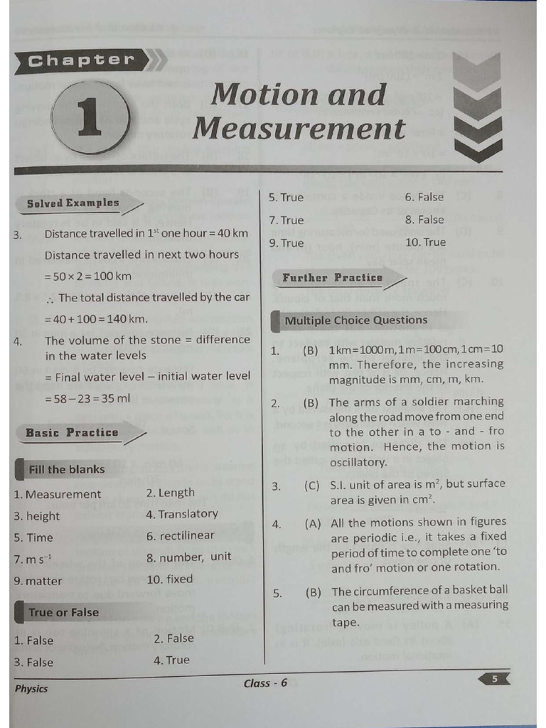 Chapter Motion & Measuerment | PDF