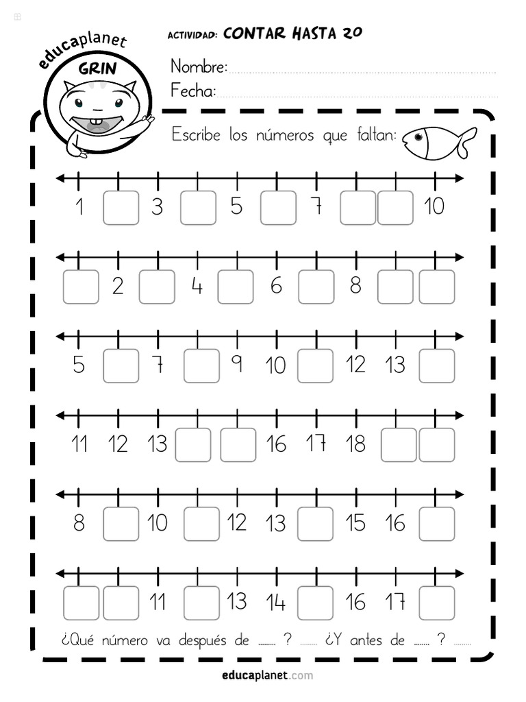 Recta Numerica Sumas 10 | PDF
