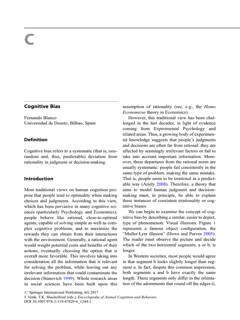 Blanco 2017 Cognitive Bias Encyclopedia | PDF | Rationality | Heuristic