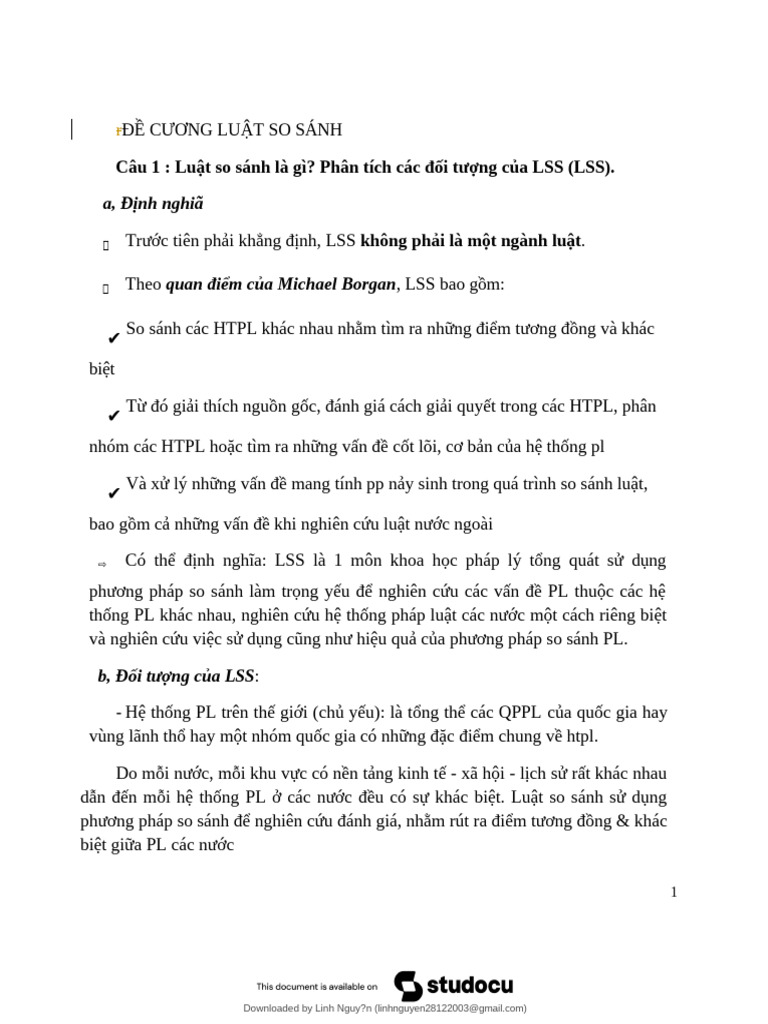 De Cuong Luat So Sanh | PDF
