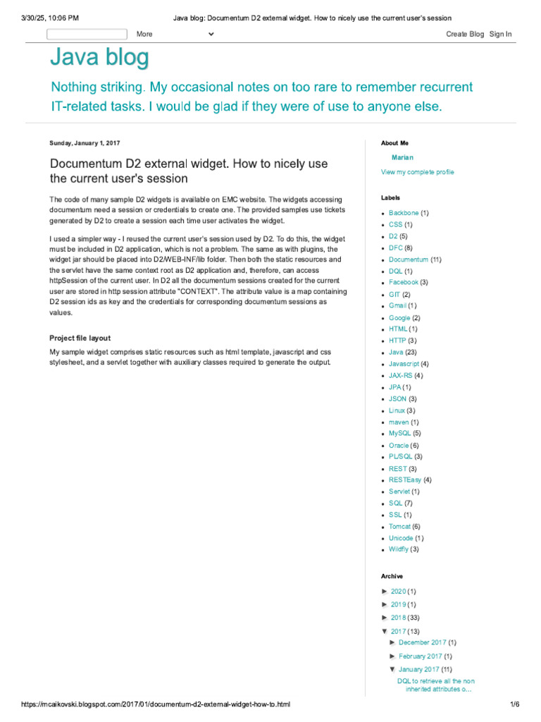 Java blog_ Documentum D2 external widge.. | PDF