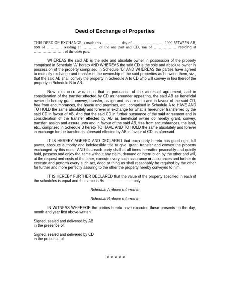 Chapter 22 - Forms-Exchange | PDF | Deed | Property