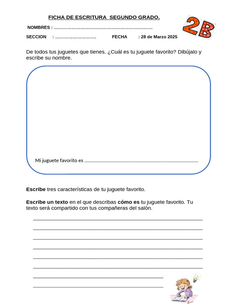 Ficha de Escritura 28 Marzo | PDF