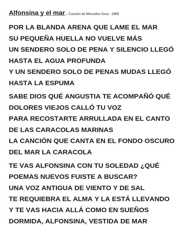 "Alfonsina y el Mar: Poema de Soledad" | PDF