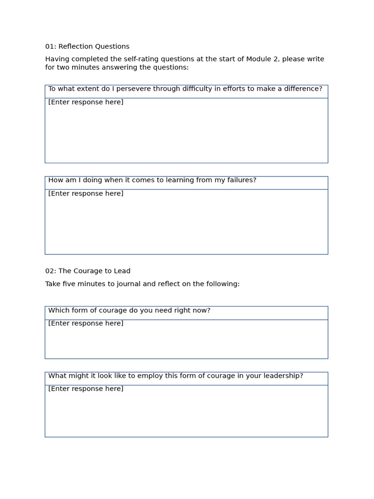 Leadership Reflection and Courage Journal | PDF