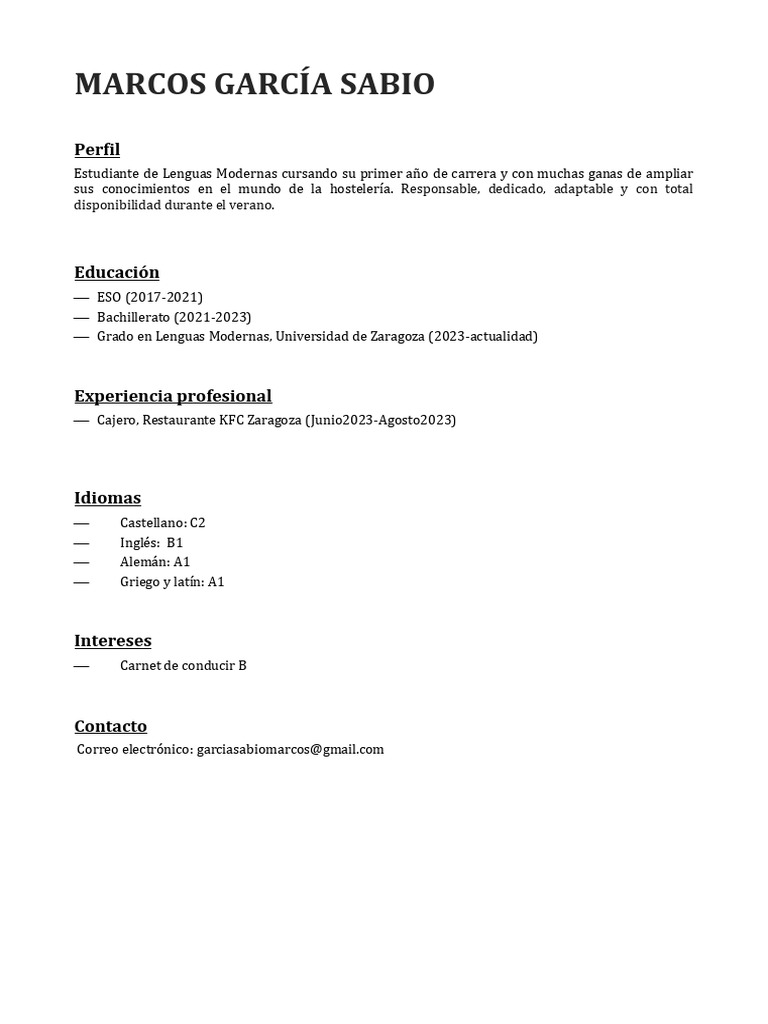 CV Marcos García | PDF