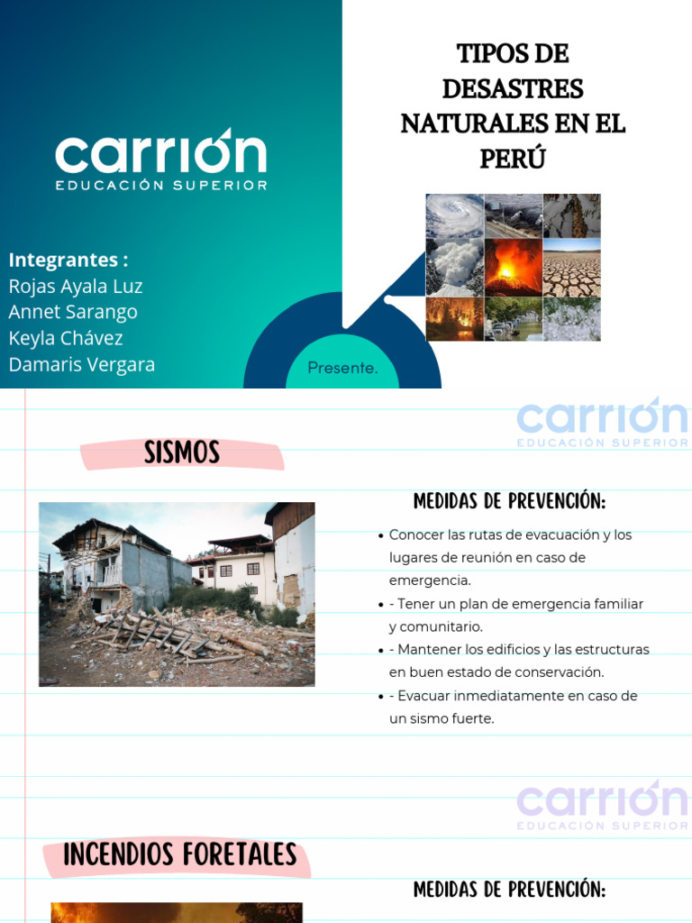 TIPOS DE DESASTRES NATURALES EN EL PERÚ | PDF