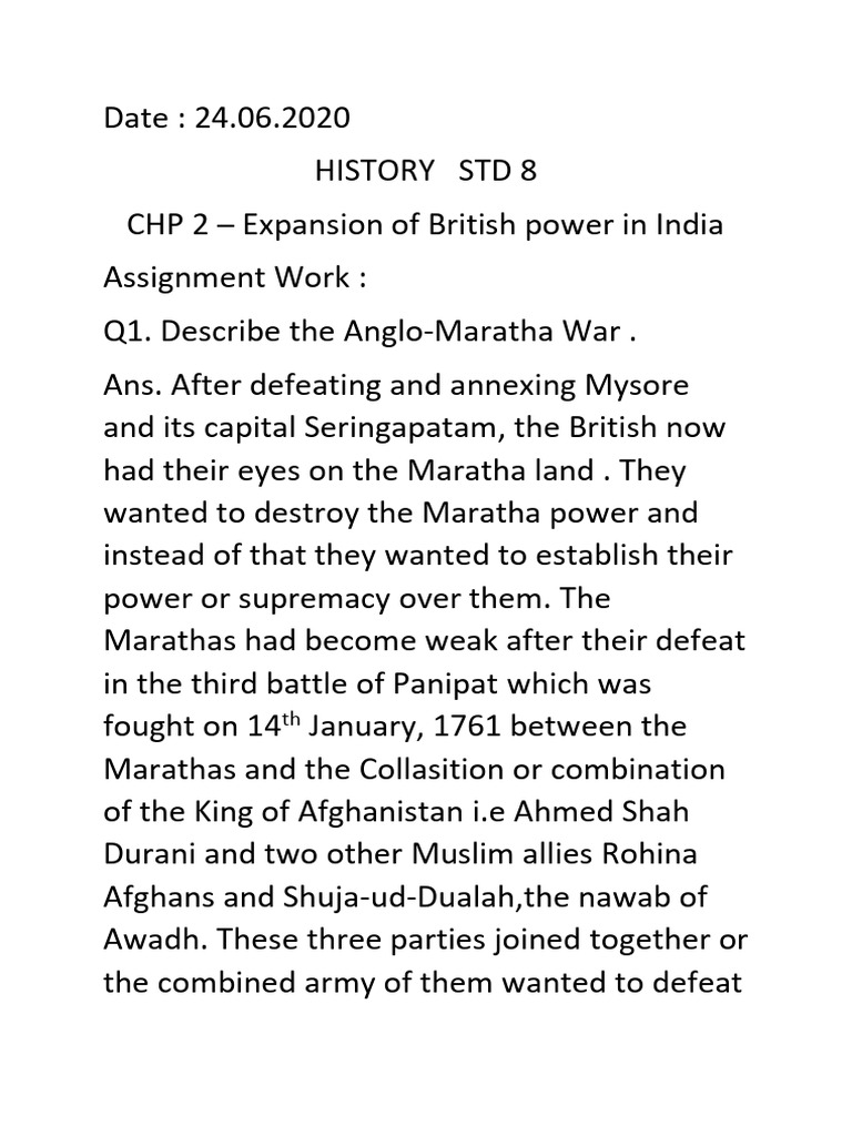 Anglo Maratha War | PDF
