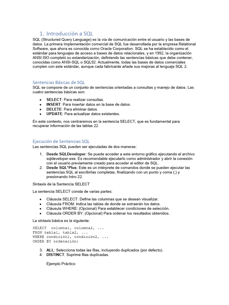UNI 4. Base de Datos. Realizacion de Consultas | PDF | SQL | Bases de datos