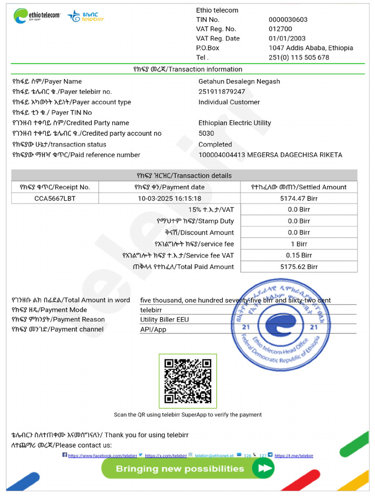 Telebirr_Utility Biller EEU | PDF