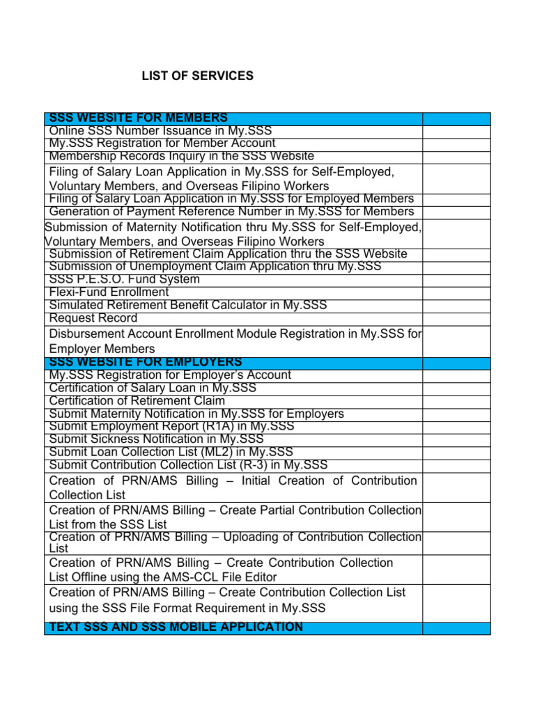 My.SSS Services Overview | PDF | Password | Login