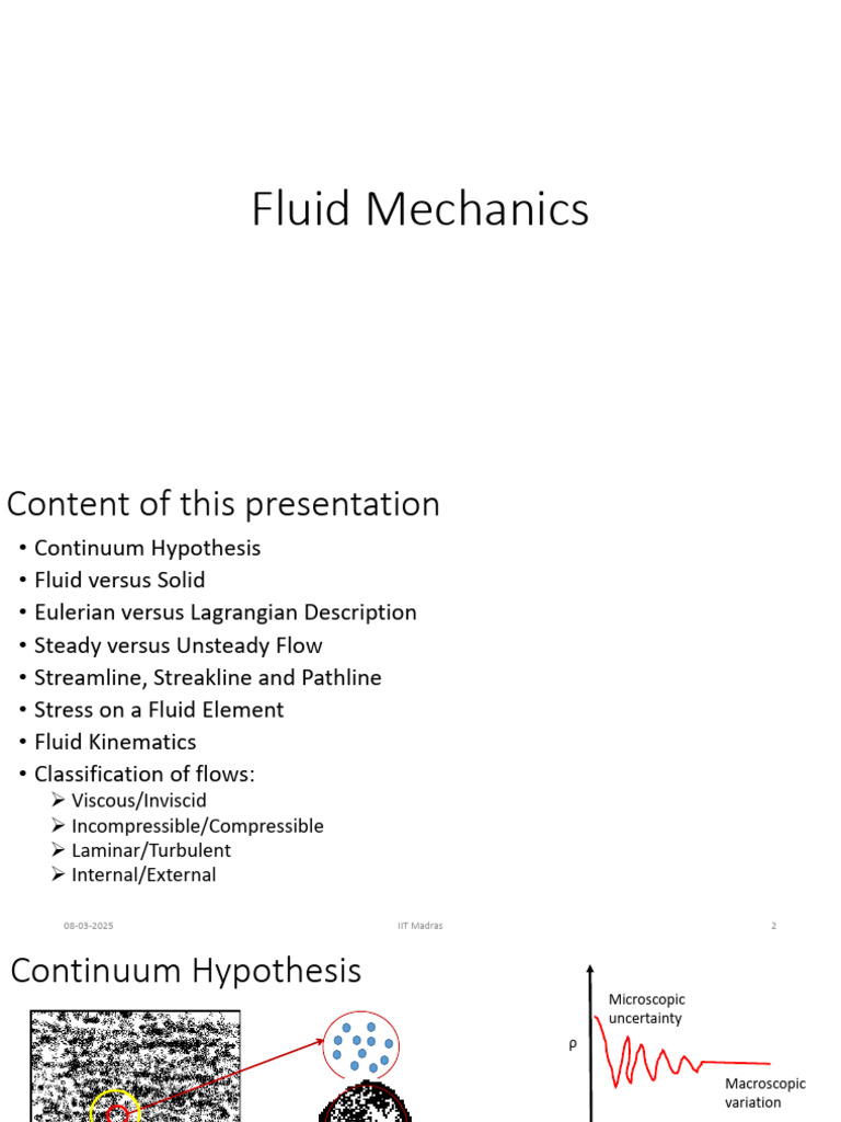 Fluid Mechanics - 1 - Kinematics | PDF | Fluid Dynamics | Laminar Flow