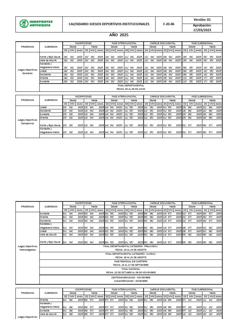 Calenadrio JDI 2025 V2 | PDF