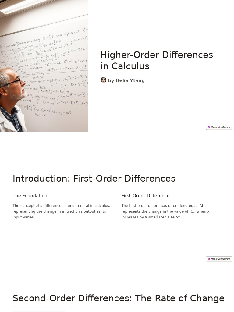Higher-Order Differences in Calculus | PDF | Derivative | Calculus