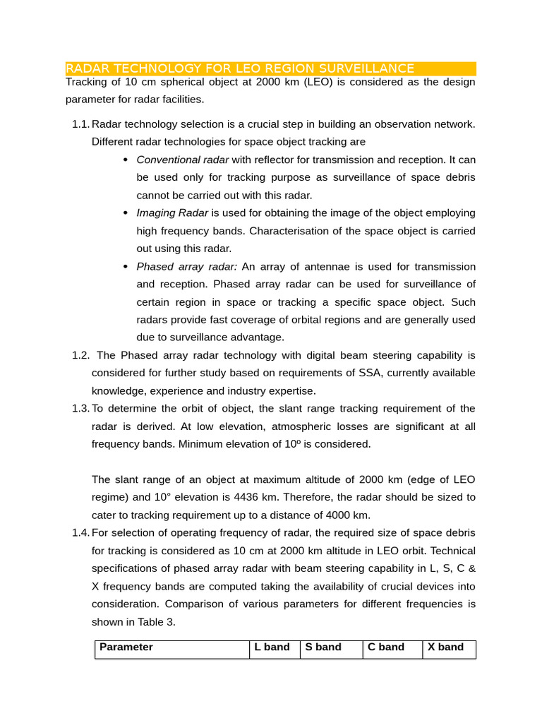 Radar Technology For Leo Region Surveillance | PDF | Radar | Antenna ...