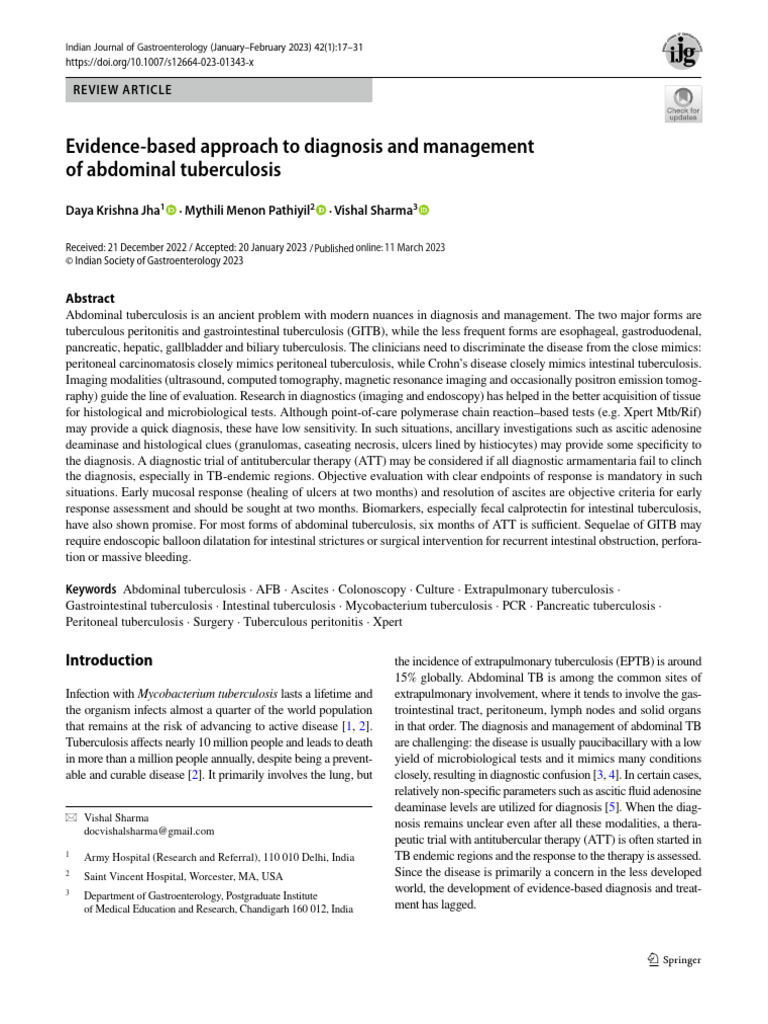 Abdominal TB | PDF | Tuberculosis | Medical Imaging