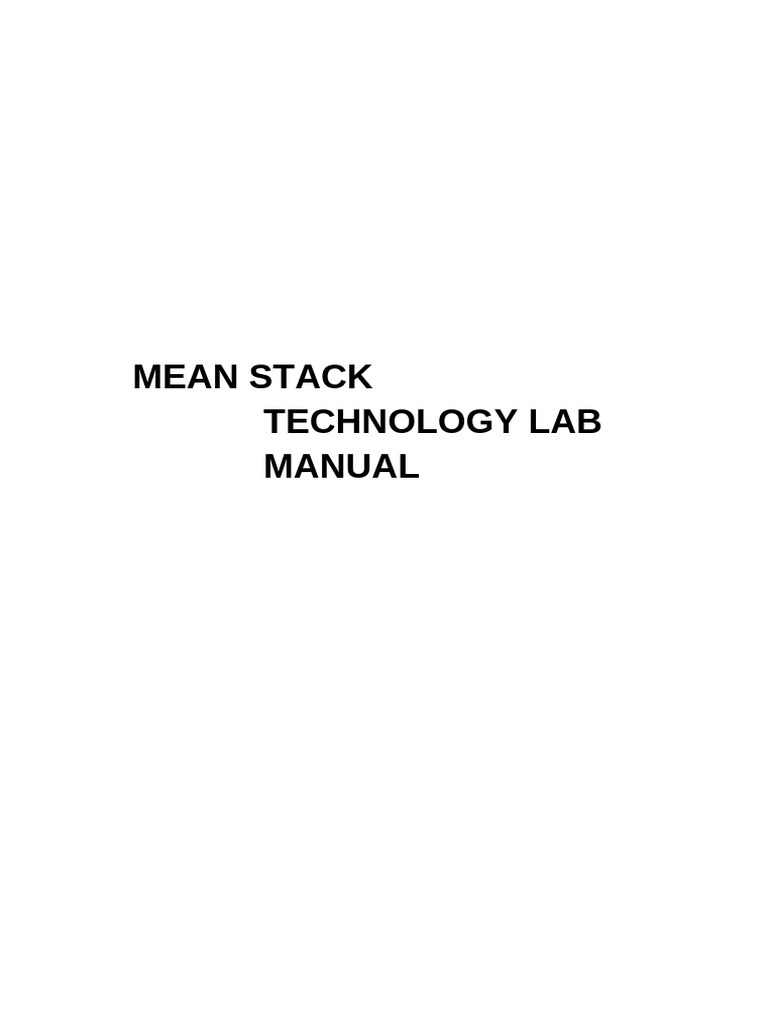 MEAN STACK TECHNOLOGIES Lab Manual | PDF | Html | Html Element