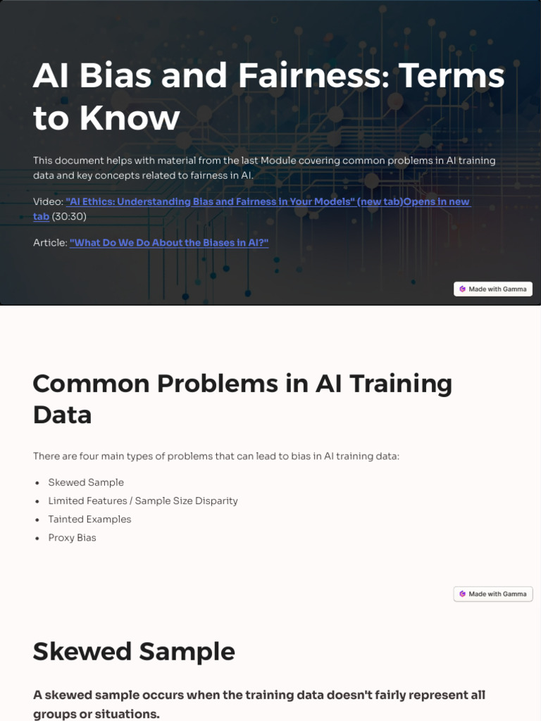 AI Bias and Fairness Terms to Know | PDF | Artificial Intelligence ...
