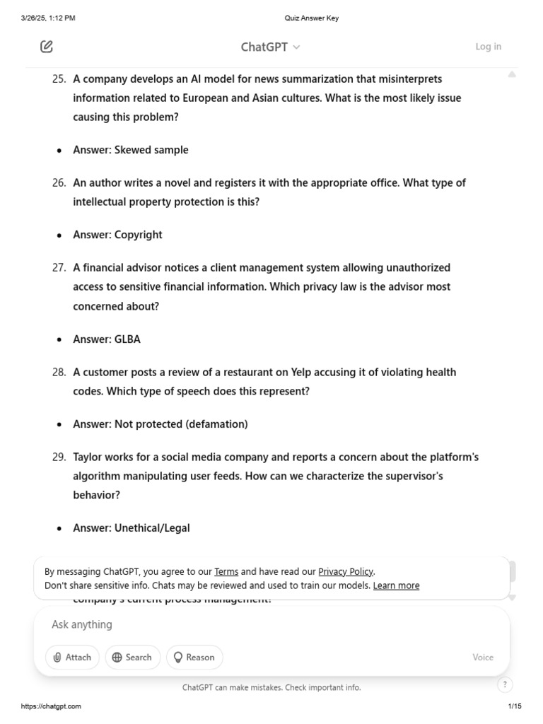 Quiz Answer Key | PDF | Privacy | Computing