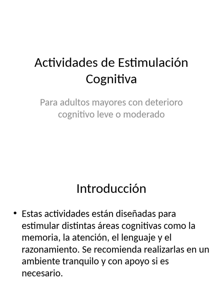 Actividades Estimulación Cognitiva | PDF