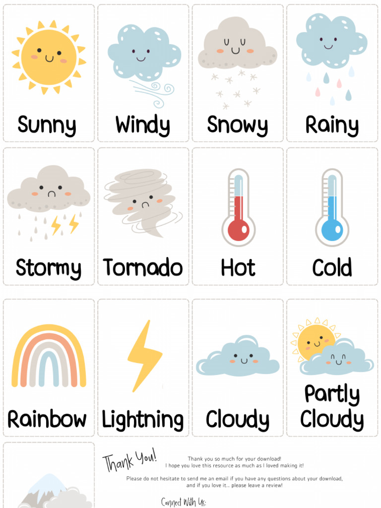 EarlyChildhoodWeatherFlashcardsFreebie 1 | PDF