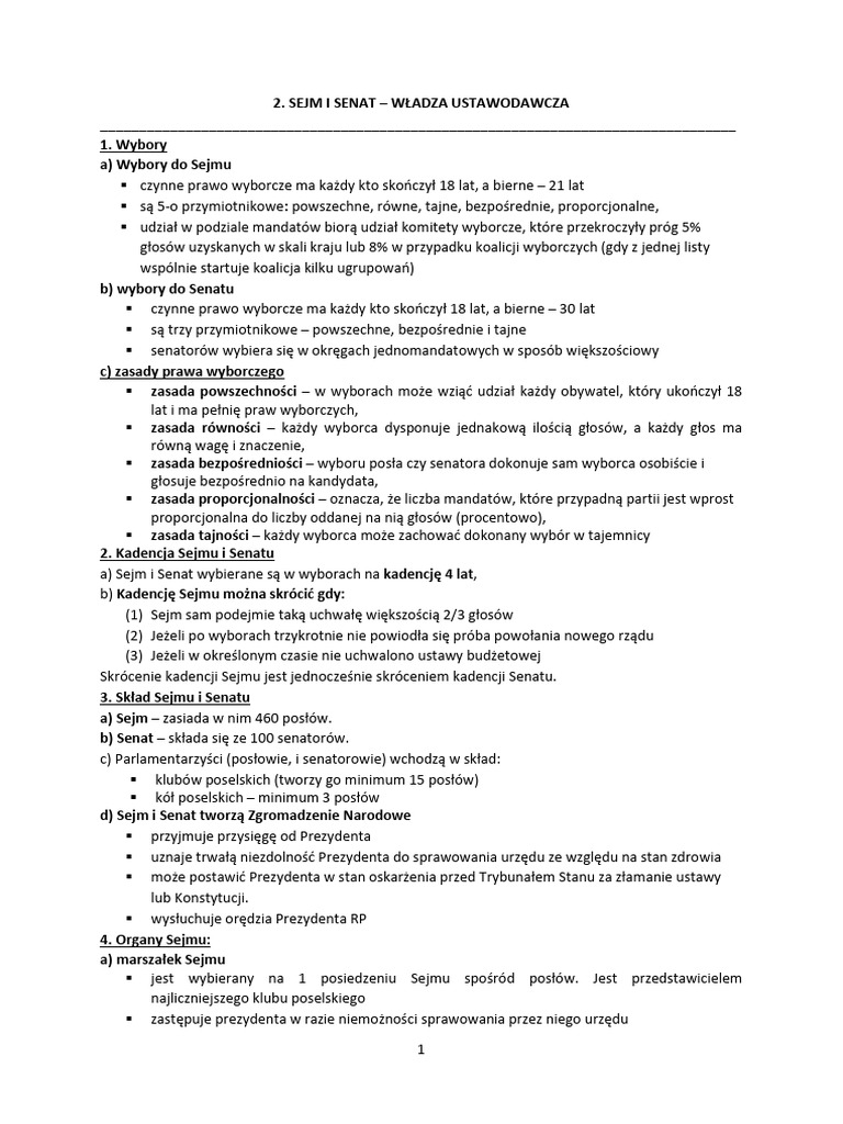 Sejm I Senat Rp. | PDF