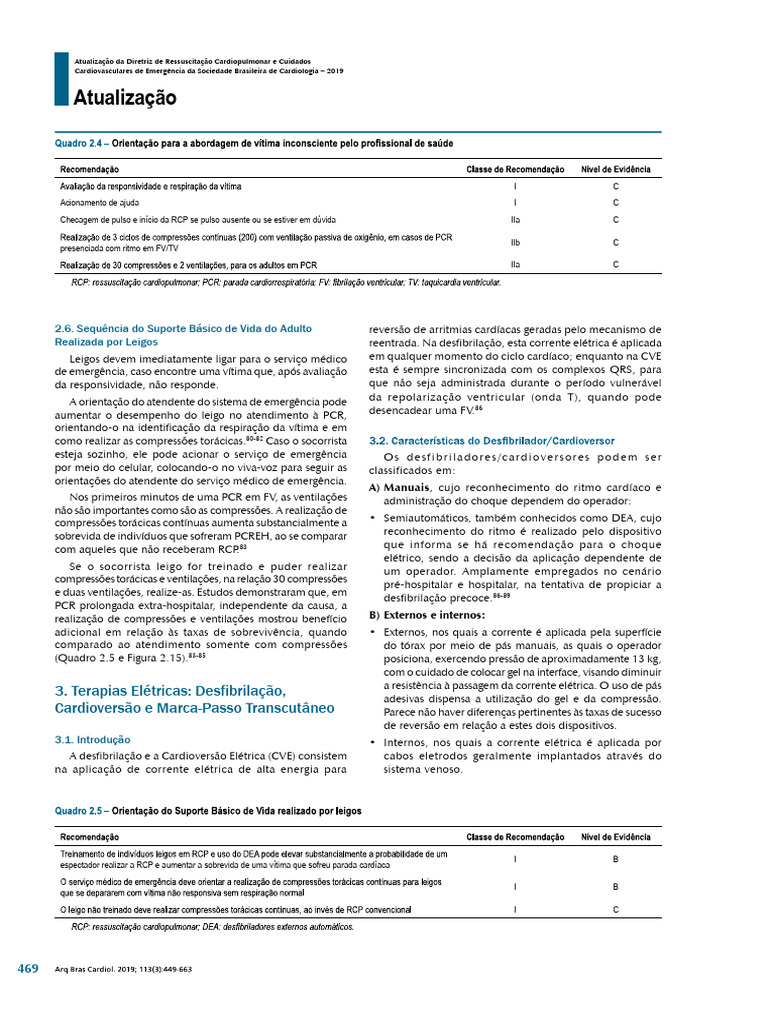 Terapias Eletricas Desfibrilação e Cardioversão | PDF | Medicina ...