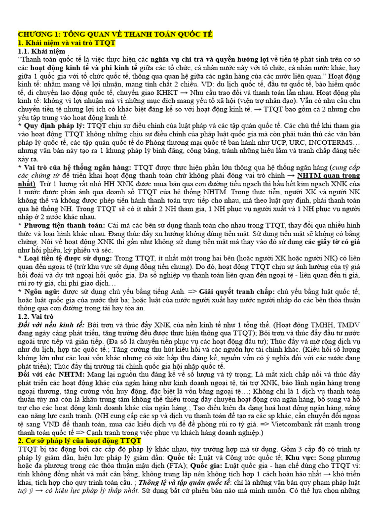 TỔNG HỢP NỘI DUNG TTQT | PDF
