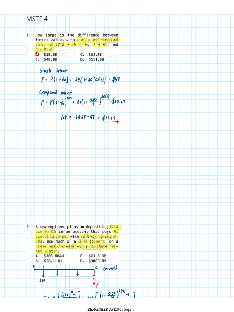 MSTE 4 Solutions | PDF