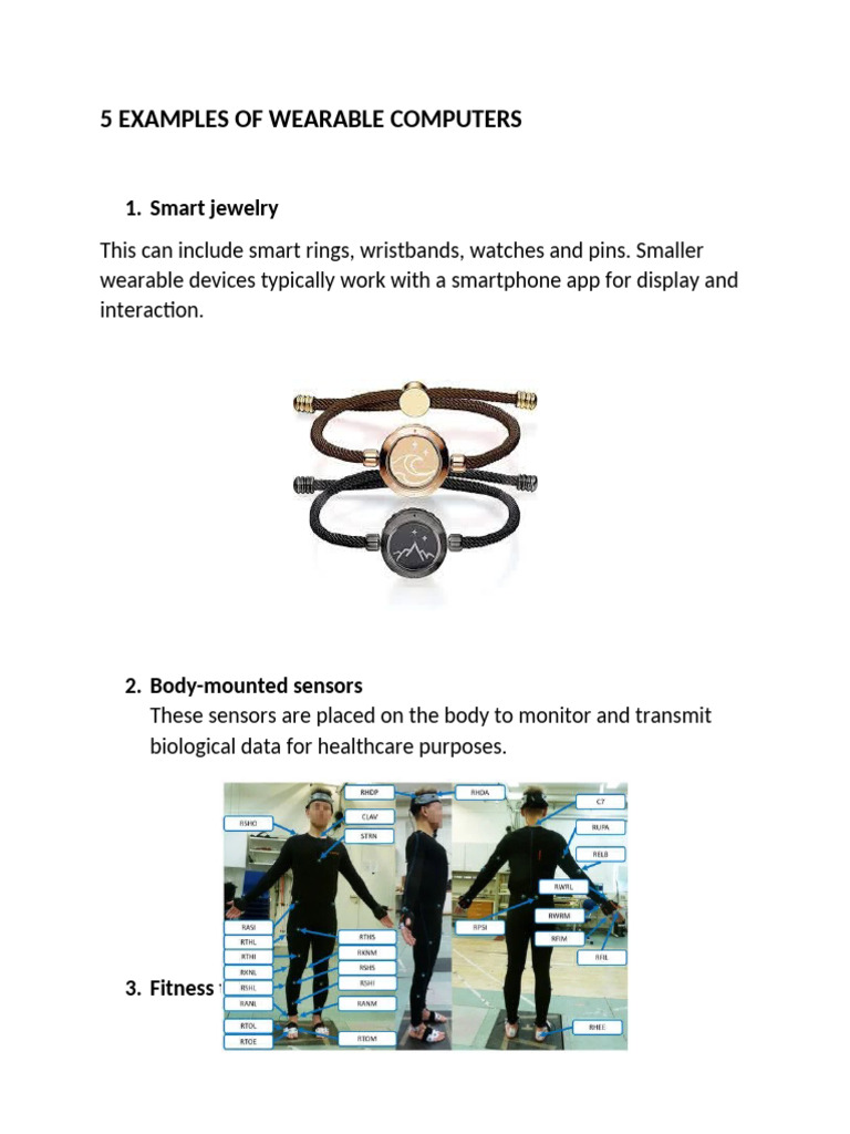 5 EXAMPLES OF WEARABLE COMPUTERS | PDF
