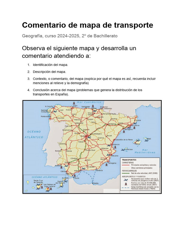 Comentario de Mapa de Transporte | PDF