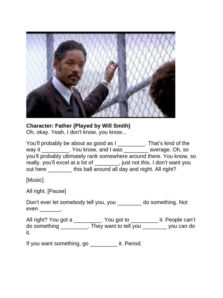 Character_ Father (Played by Will Smith) | PDF