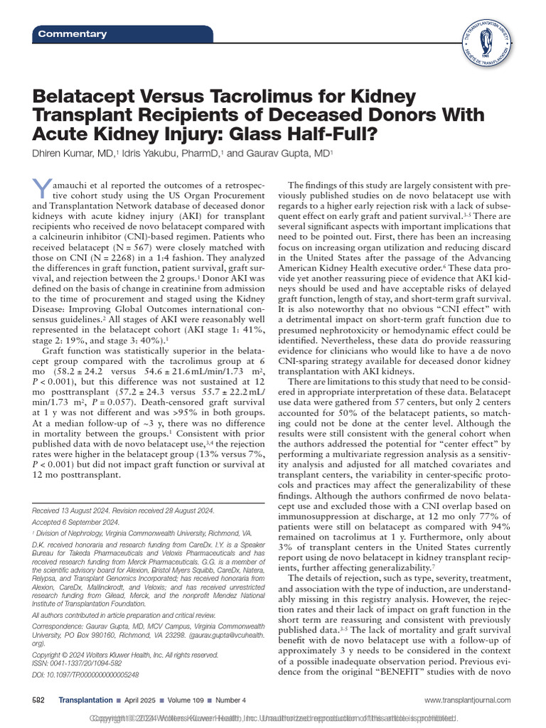 belatacept_versus_tacrolimus_for_kidney_transplant.8 | PDF | Kidney ...