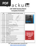 Cracku CAT 2025 Eight Month Batch Complete Schedule | PDF | Triangle ...