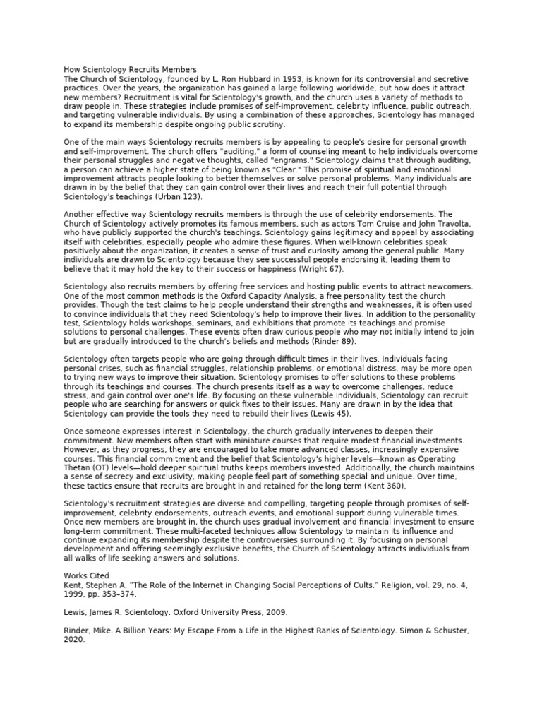 Scientology's Member Recruitment Tactics | PDF | Ufo Religions