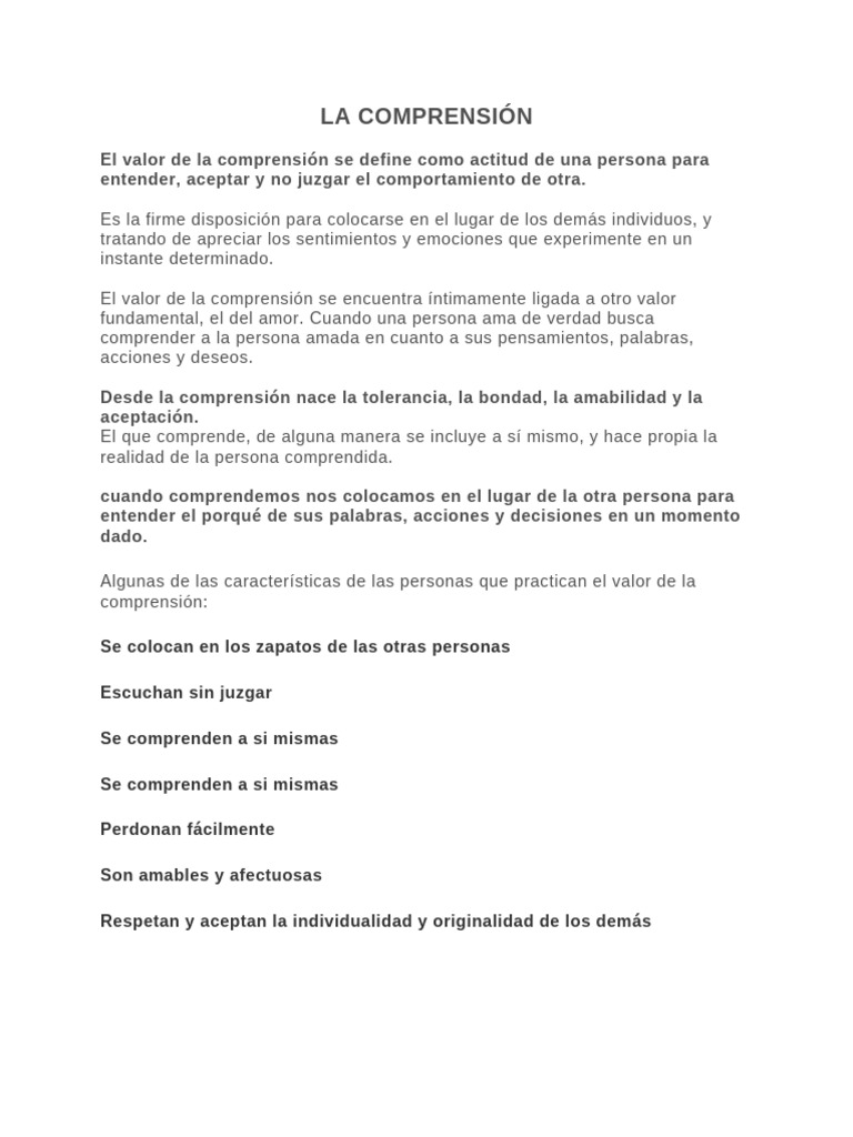 El valor de la comprensión humana | PDF