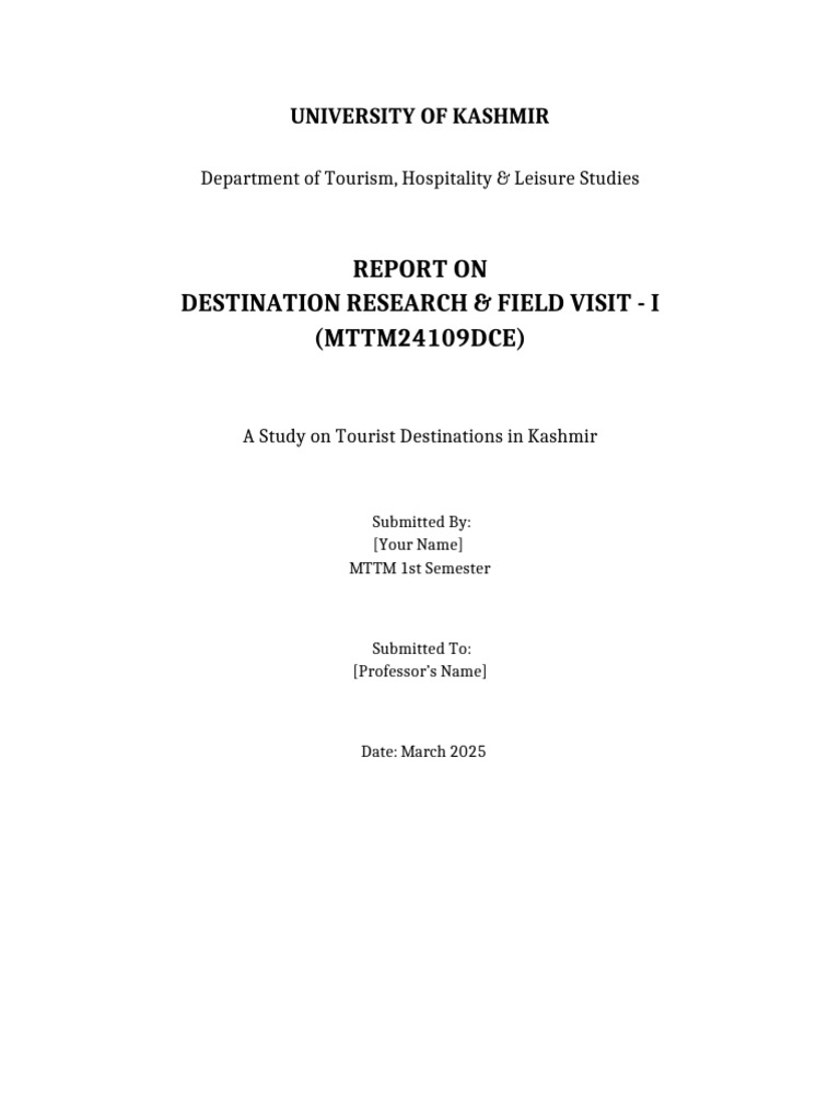 Destination Research Cover Page | PDF