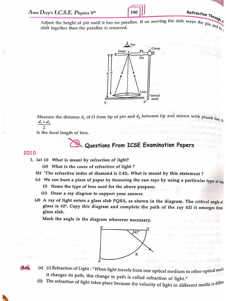 10th Phy Chap 5 Icse Solved Questions | PDF