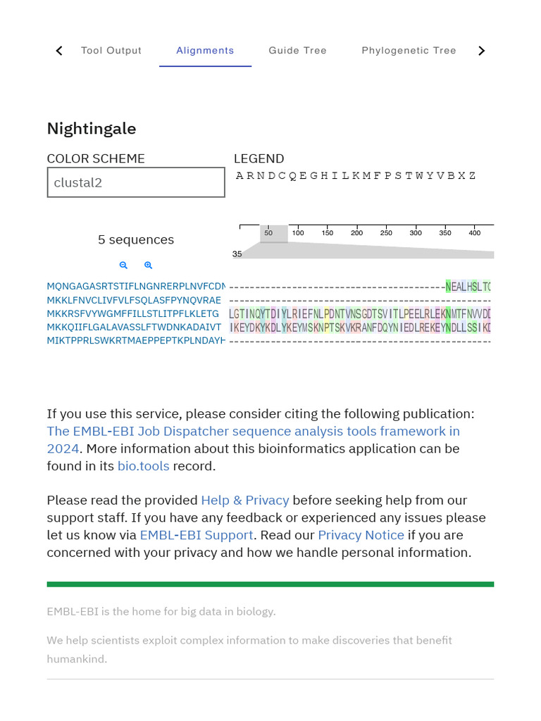 Clustal Omega EMBL-EBI | PDF
