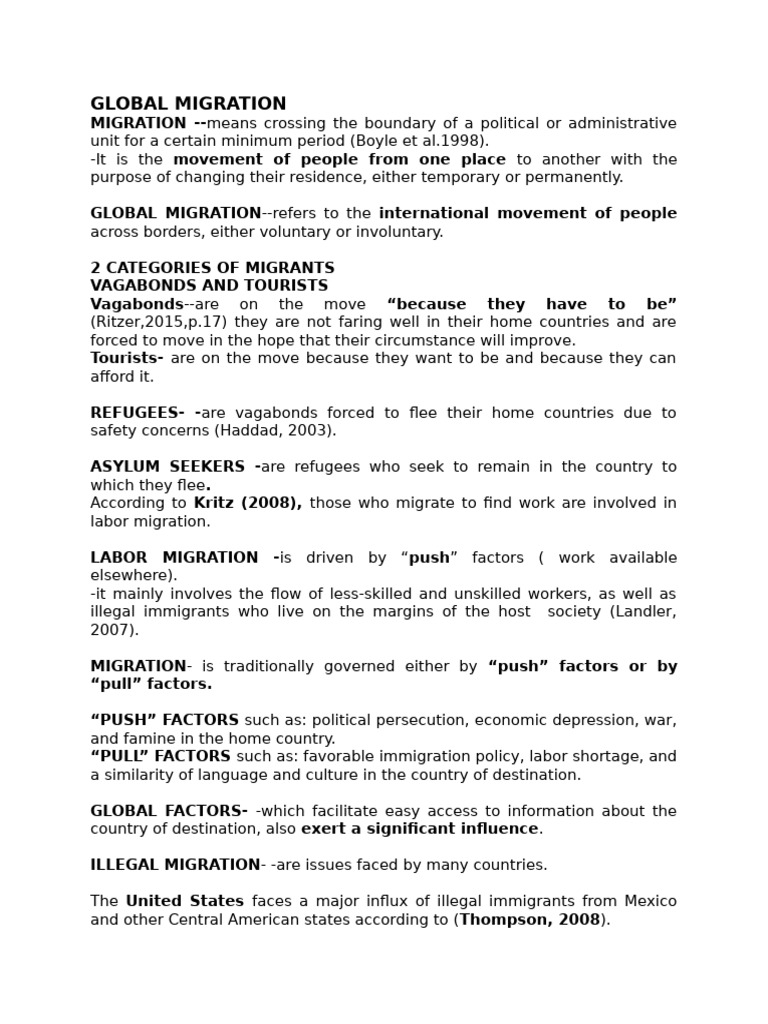 Global Migration | PDF
