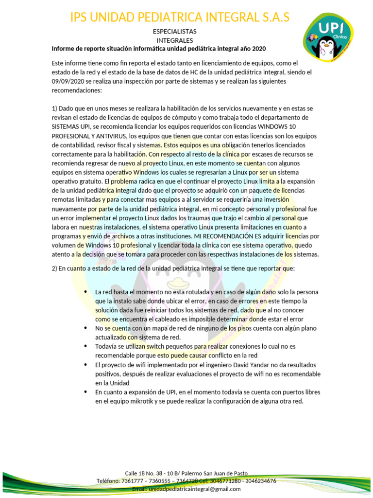 Reporte Sistemas 2020 | PDF | Microsoft Windows | Windows 10