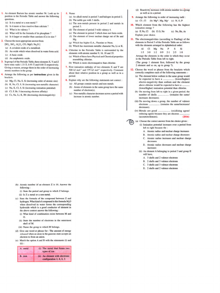 1 Chapter 1 10th ICSE Chem Q.pap | PDF