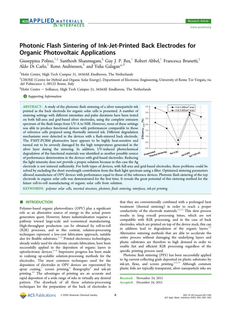 Photonic Flash Sintering of Ink-Jet-Printed Back Electrodes For Organic ...