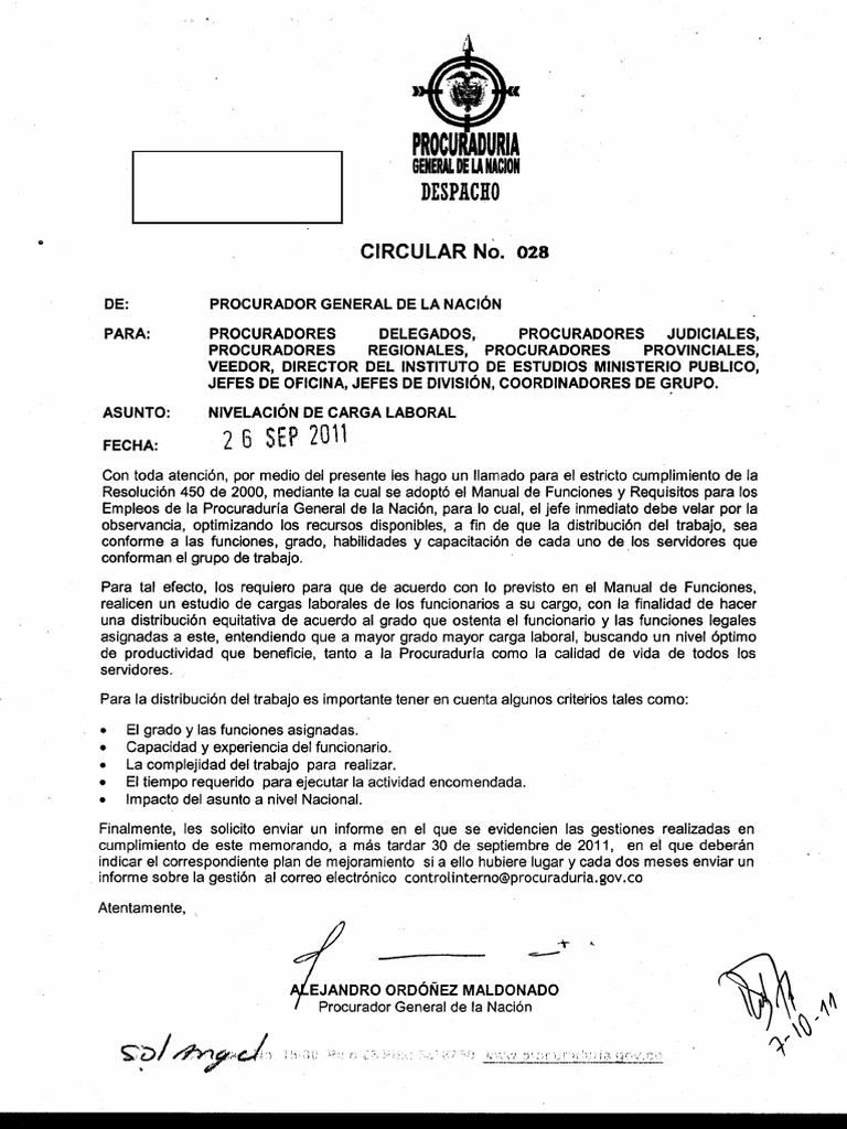 2011-09-26 - CIRCULAR 028 DE 2011 - PGN | PDF