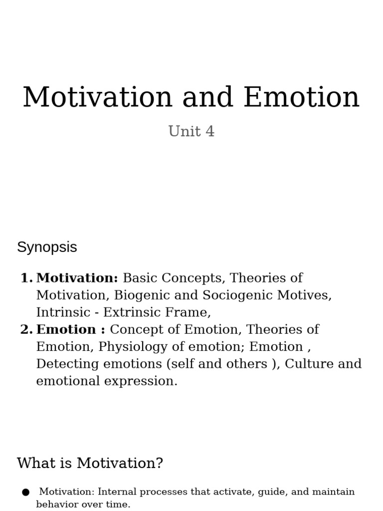 Motivation and Emotion | PDF | Motivational | Motivation